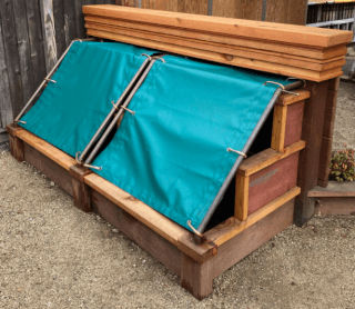 Tarps used as Outdoor Storage Bin Covers