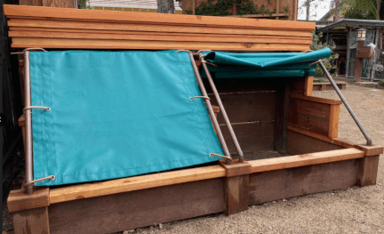 Tarps used as Outdoor Storage Bin Covers