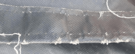 Tarps can be repaired using a needle and thread